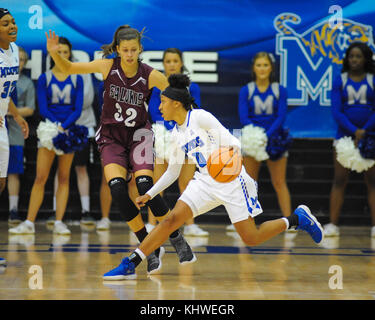 The Half. 19th Nov, 2017. TN, USA; Memphis Tigers cheerleaders perform ...