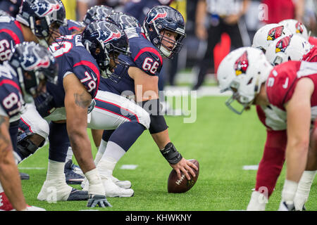 Houston Texans center Nick Martin (66) lines up over the ball during an ...