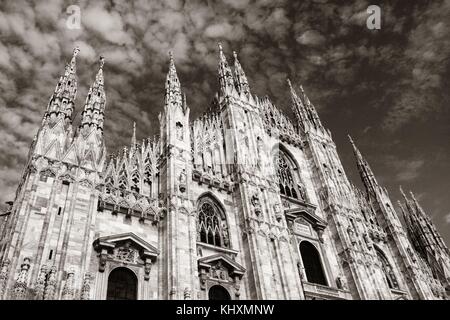 Milan Cathedral closeup with beautiful pattern and sculpture in Italy ...