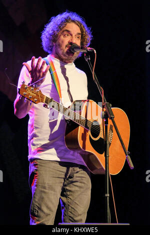 Ian Prowse performing on stage at the Musicport music festival, Whitby ...