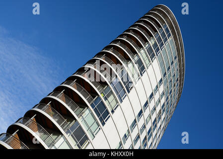 Modern luxury residential flat. Modern apartment building on a sunny ...