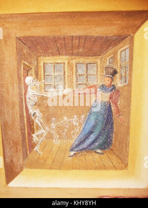 A depiction of the Totentanz (Dance of Death) in Lübeck, illustrating ...