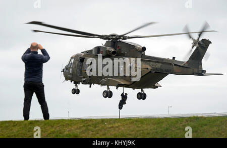 Military training exercise at the former Portland Navy Base, Dorset, UK ...