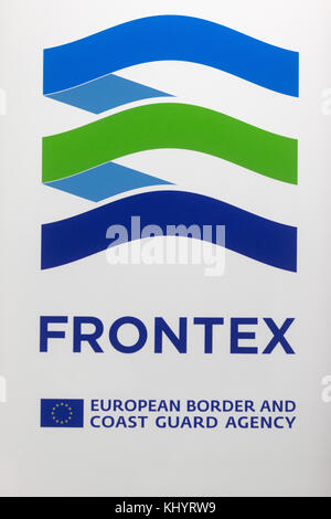 Warsaw, Poland. 21st Nov, 2017. A FRONTEX logo at the headquarter of ...