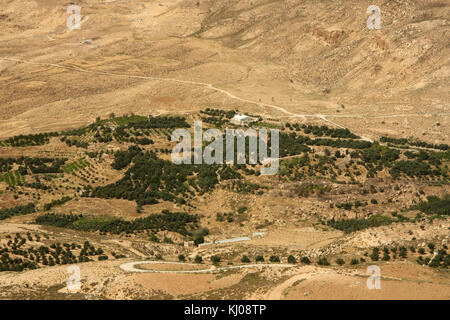 The Valley of Moses Spring (Wadi Ayun Musa), viewed from Mount Nebo ...