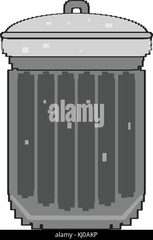 Pixelated trash container vector illustration graphic design Stock ...
