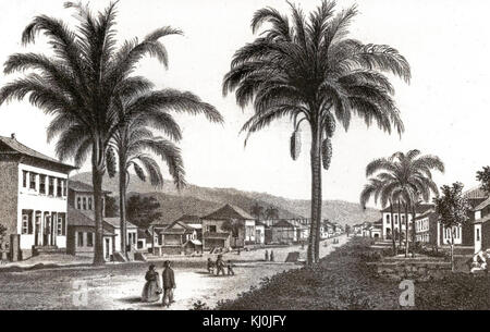 Avenida Rio Branco; Rio de Janeiro, Brazil, showing old viaduct. State ...