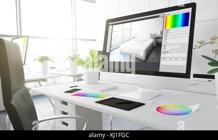 interior design studio 3d rendering Stock Photo - Alamy