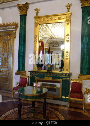The Malachite Room in Winter Palace, St. Petersburg Stock Photo - Alamy