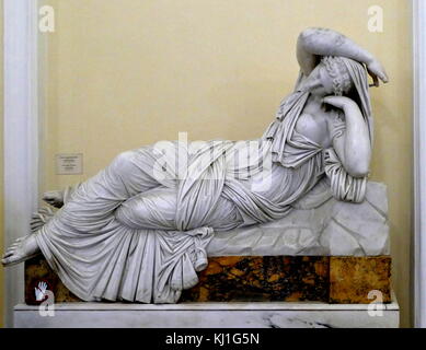 Sleeping Ariadne, sculpture in marble 1798 by Paolo Andrea Triscomia ...