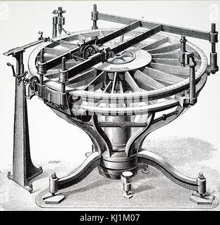 Engraving depicting a dividing engine for making scales on astronomical ...