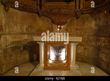 On the south side of the altar, is a stairway climbing to Calvary ...