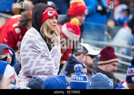 A Kansas City Chiefs fan looks on with her tribute sign for Chiefs ...