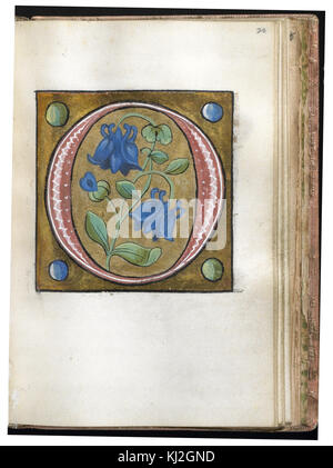 W.200.20R French - Leaf from Alphabet Book - Walters W20020R - Open ...