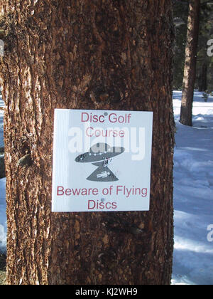 Disk golf sign Stock Photo - Alamy