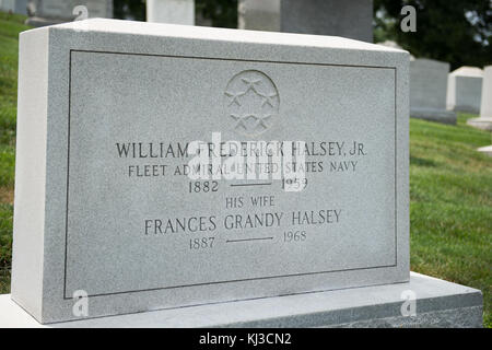Fleet Admiral William Frederick Halsey Jr., Section 2, grave 1184 of Arlington National Cemetery ...