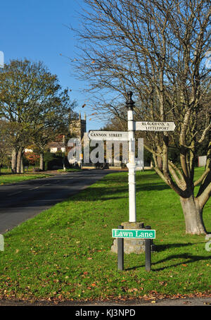Sign in Ely, Cambridgeshire pointing out various tourist attractions ...