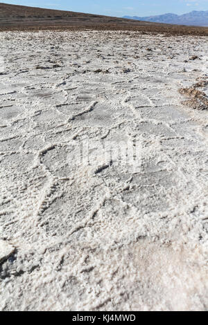 Salt formation polygons at Badwater Basin in the Death Valley National ...