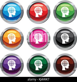 Crosshair in human head set color collection Stock Vector Image & Art ...