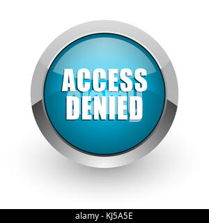Access denied blue silver metallic chrome border web and mobile phone ...