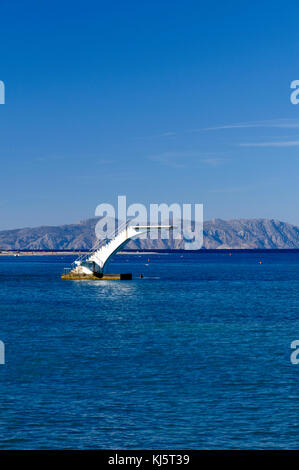 Diving board in sea, Elli Beach, Rhodes Town, Rhodes, Dodecanese ...