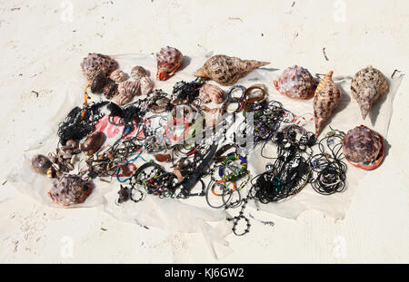Jewellery and sea shells for sale, Unguja Island, Zanzibar, Tanzania ...