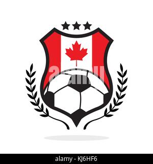 Illustration of Canada Shield Team Badge for Football Tournament Stock ...