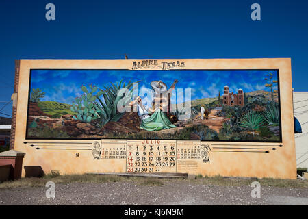USA, Texas, Alpine, street mural *** Local Caption *** USA, Texas ...