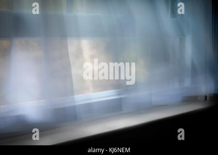 Gentle Breeze Blowing Through Open Window With Curtains Billowing Stock ...