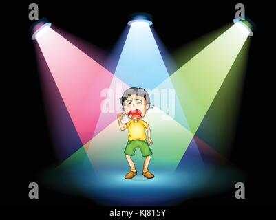 illustration of a boy crying on stage Stock Vector Image & Art - Alamy