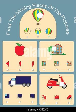 Visual Game for children. Find the missing item Stock Vector Art ...