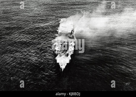 Japanese Carrier Aircraft Hiryu at the The Battle of Midway, 1942 (b/w ...