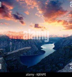 Breathtaking view of Trolltunga rock Stock Photo - Alamy
