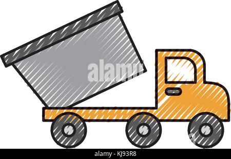 Vector dump truck. Tipper lorry on transparent background. All elements ...