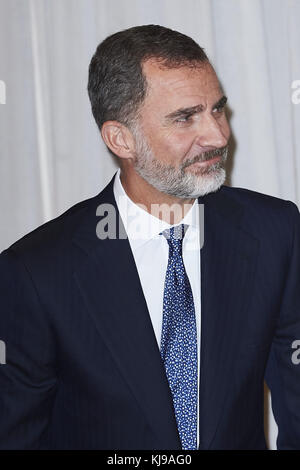 King Spain Felipe VI and Florencio Dominguez during the delivery of ...