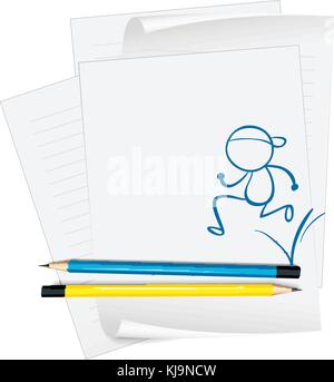 A cartoon illustration of a blank paper running Stock Vector Image ...