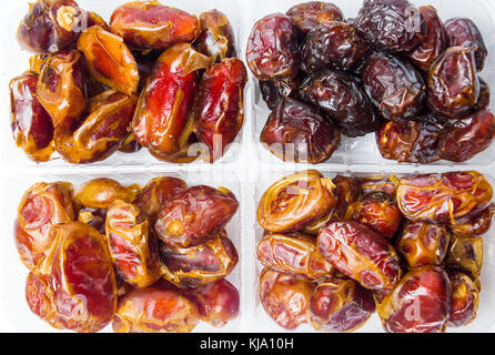 Dry dates in box. Isolated with clipping path. Directly Above Stock ...