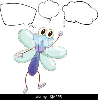 Illustration of a thinking insect on a white background Stock Vector ...