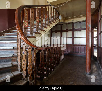 Stairway balustrade with company logo. The Farmiloe Building, London ...