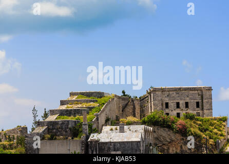 The old stone prison above the Naval Dockyard on Bermuda Stock Photo ...