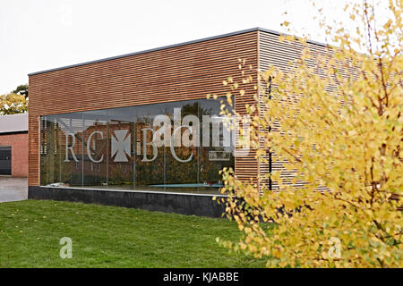 Exterior view of front facade. Radley Rowing Centre, Oxford, United ...