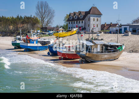 Fishing harbor in Chlopy village, Koszalin County in West Pomeranian ...