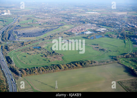 aerial view of Pontefract Racecourse, West Yorkshire, UK Stock Photo ...