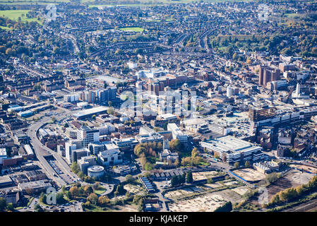 aerial view of Luton town centre Stock Photo - Alamy