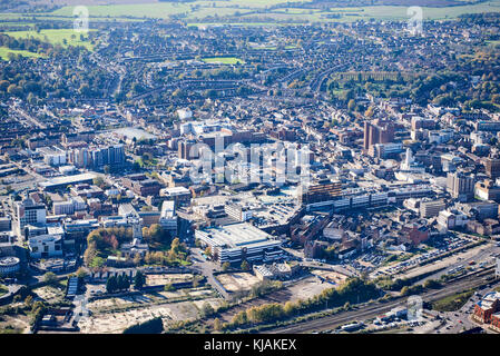 aerial view of Luton town centre Stock Photo - Alamy
