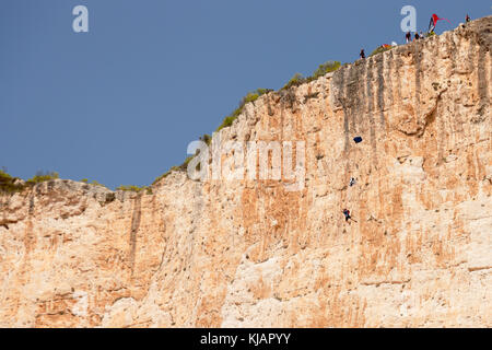 29th August 2015, base jump in the famous beach with an old shipwreck ...