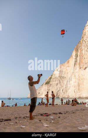 29th August 2015, base jump in the famous beach with an old shipwreck ...