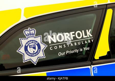 Norfolk Constabulary, logo, police car insignia, badge, English county ...