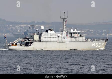 HNLMS Makkum (M857), a Tripartite-class minehunter of the Netherlands ...