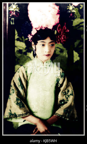 This is a colored representation of Empress Wan Rong of China, known ...
